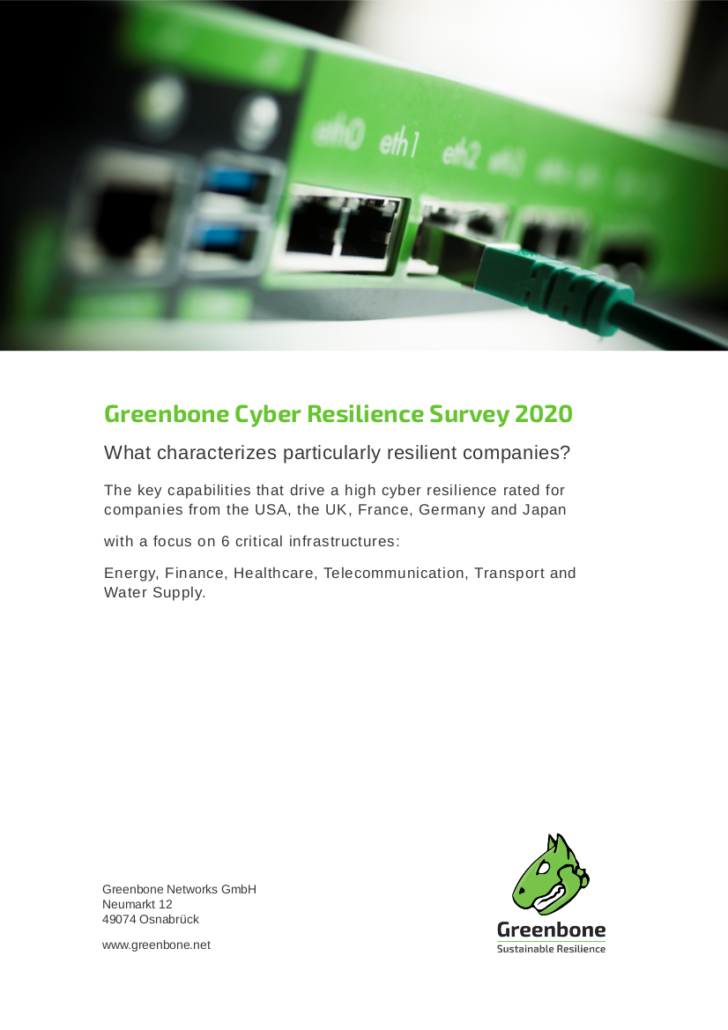 Cyber Resilience - Report - Greenbone Networks Cyber Resilience - Report - Greenbone Networks